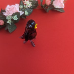Vintage Amber Glass Bird Figurine.collectible Animal Sculpture. Art ...