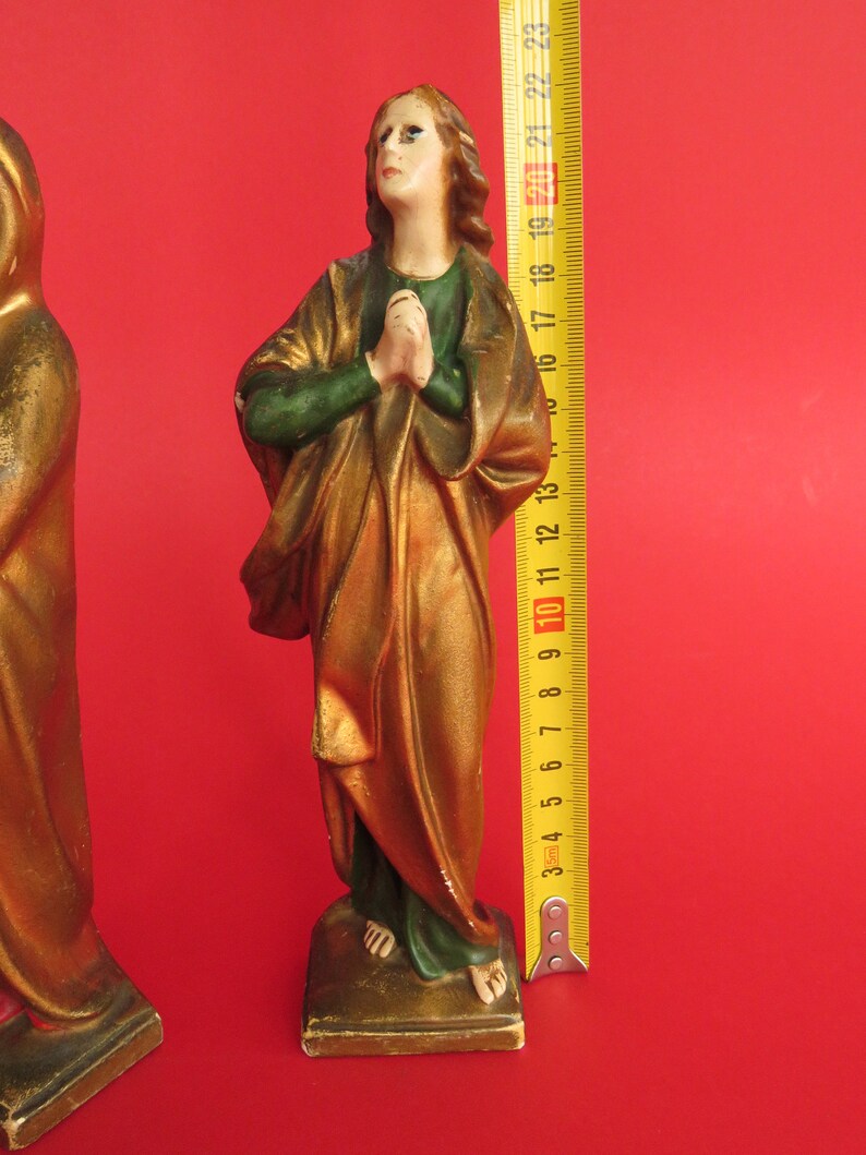 Two Antique Statues of the Virgin Mary and Mary Magdalene, German ...