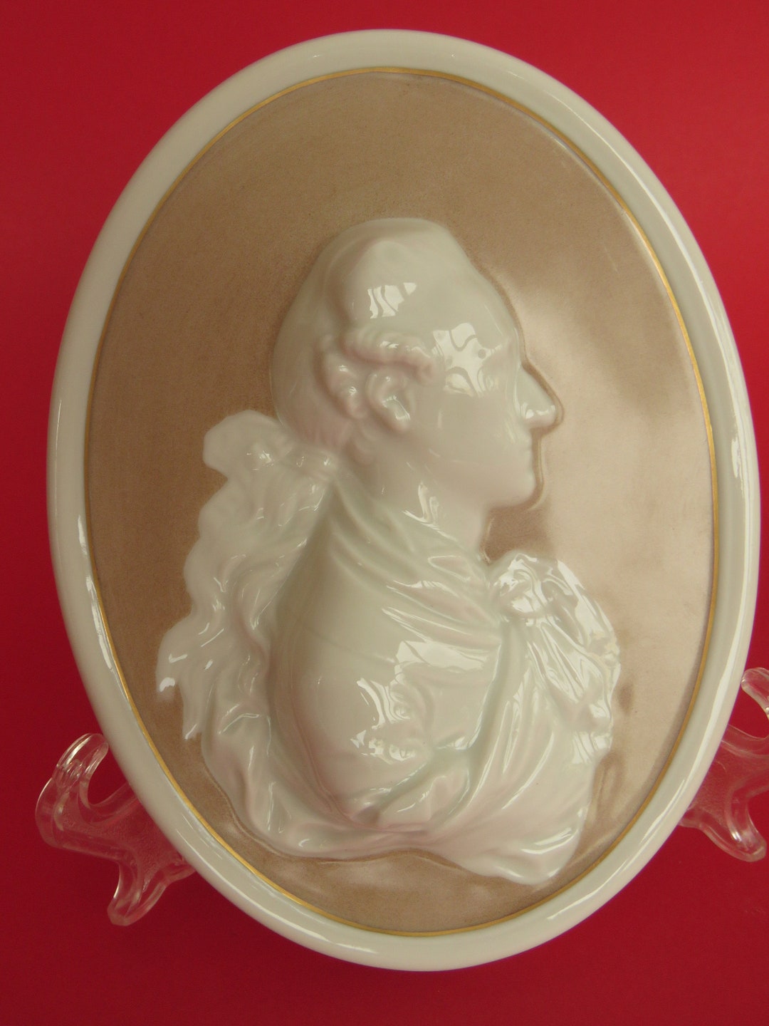 Young Goethe Medallion Made of Hochst Porcelain,goethe Porcelain Cameo ...