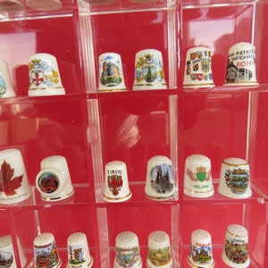 Plexiglass Display Case With 69 Porcelain Thimbles,city and Monuments ...