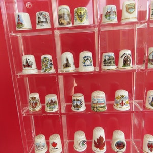 Plexiglass Display Case With 69 Porcelain Thimbles,city and Monuments ...