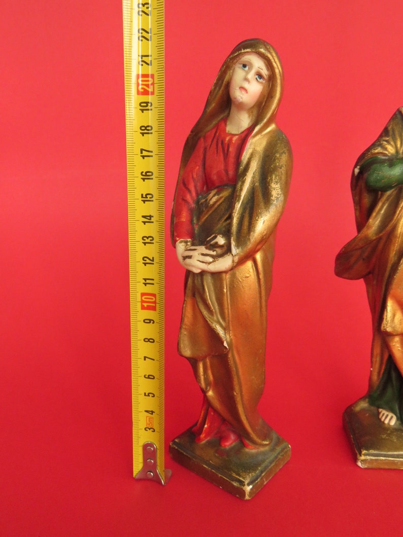 Two Antique Statues of the Virgin Mary and Mary Magdalene, German ...