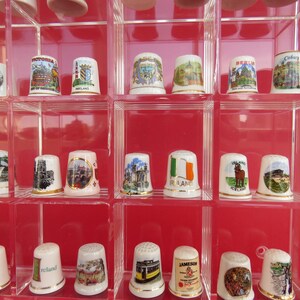 Plexiglass Display Case With 69 Porcelain Thimbles,city and Monuments ...