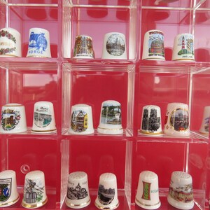 Plexiglass Display Case With 69 Porcelain Thimbles,city and Monuments ...