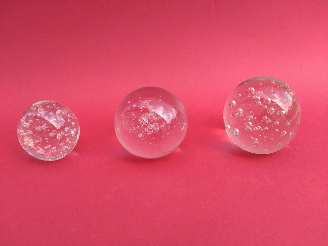 Vintage Crystal Ball,art Glass,bubbles Crystal Ball,bubbles Crystal ...