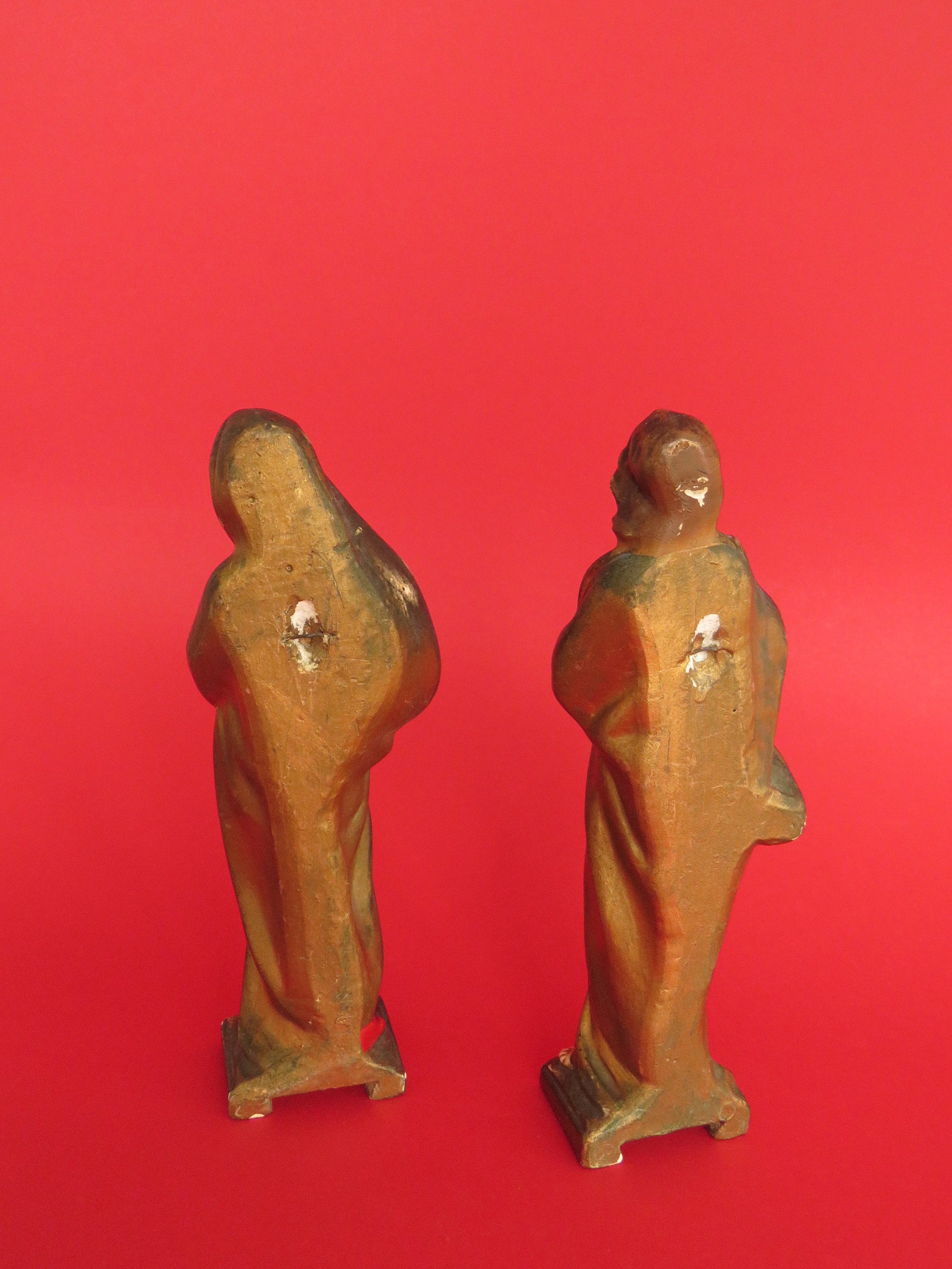 Two Antique Statues of the Virgin Mary and Mary Magdalene, German ...