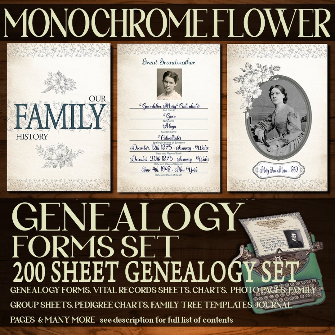 Our ANCESTORS - 200+ EDITABLE Genealogy Forms Make This Genealogy ...