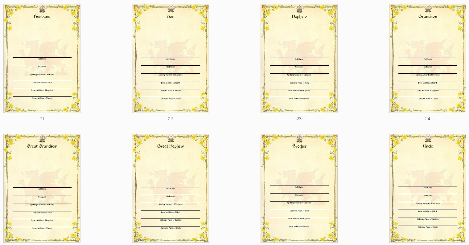 WELSH ANCESTORS 160 Genealogy Forms Make This Genealogy - Etsy