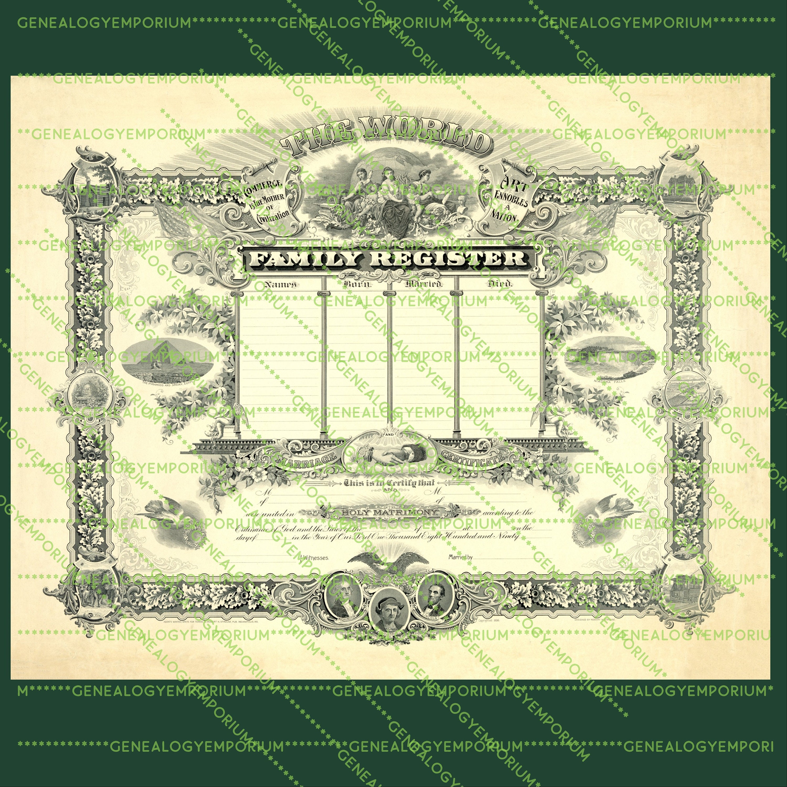 VICTORIAN FAMILY REGISTER Forms Blank Forms Restored and Ready for ...