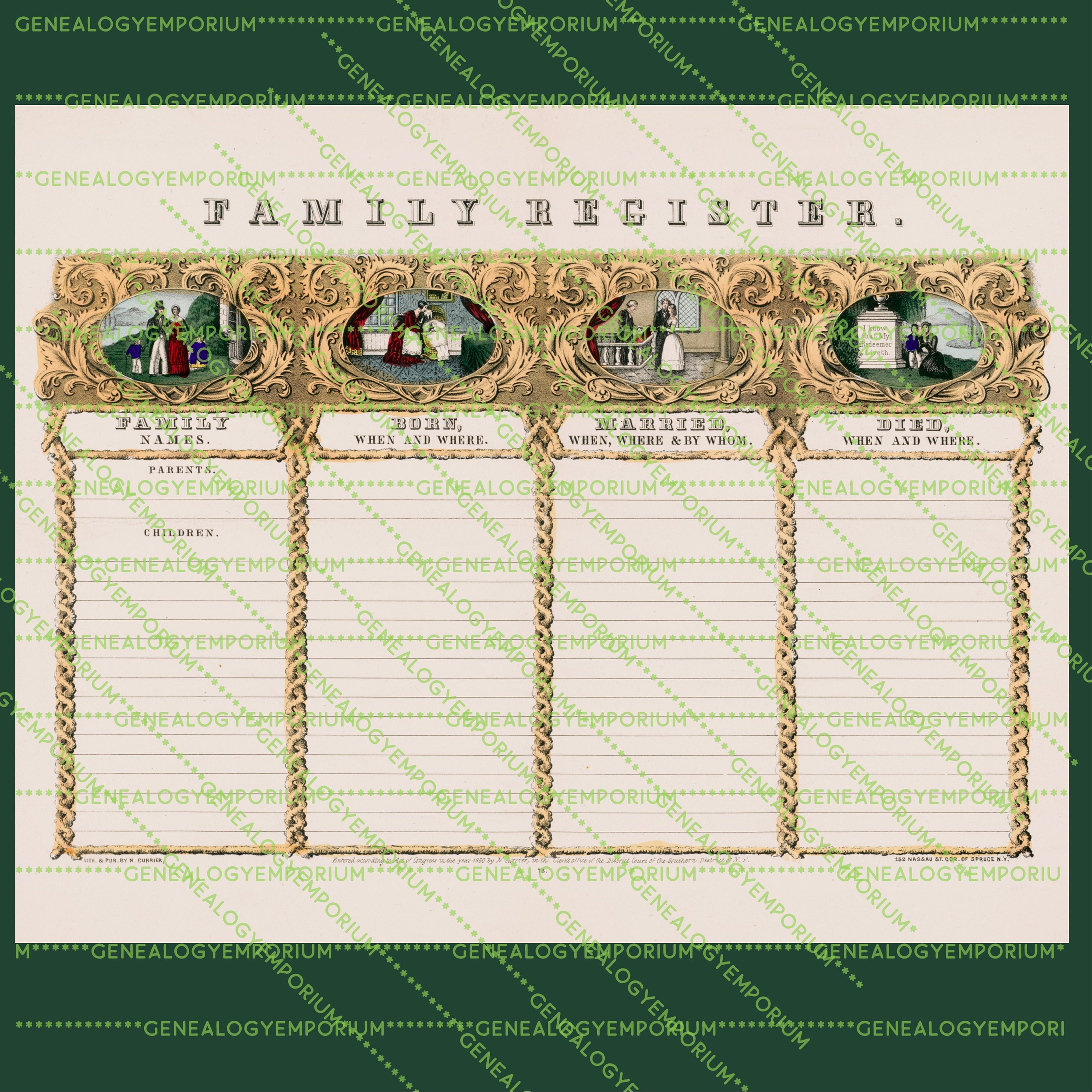 VICTORIAN FAMILY REGISTER Forms Blank Forms Restored and Ready for ...