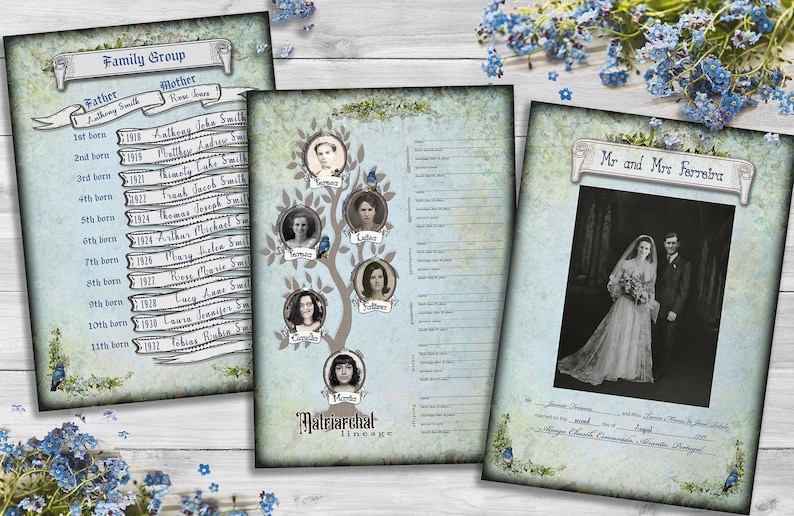 Editable Genealogy Forms: Vintage Family History Kit (PDF) - Etsy