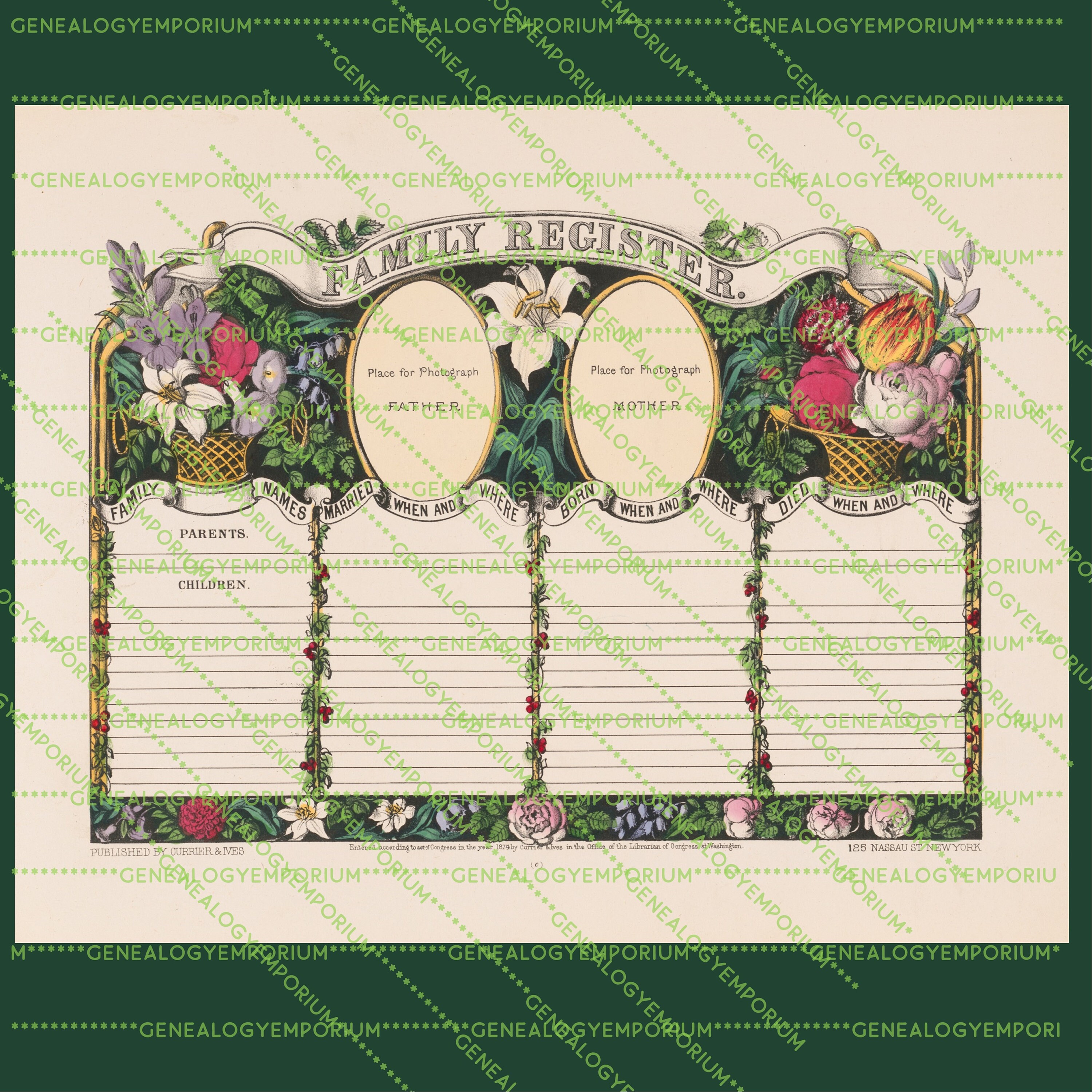 VICTORIAN FAMILY REGISTER Forms - Blank Forms Restored and Ready for ...