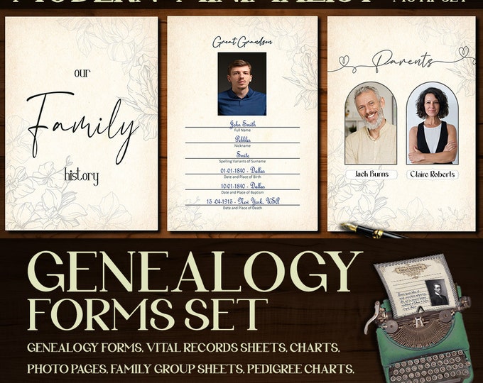 Editable Family Lineage Paternal Family Line Maternal Side Genealogy ...