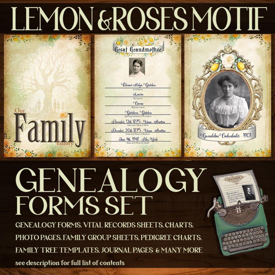 Genealogy Forms: 200+ Editable Family History Templates (PDF) - Etsy