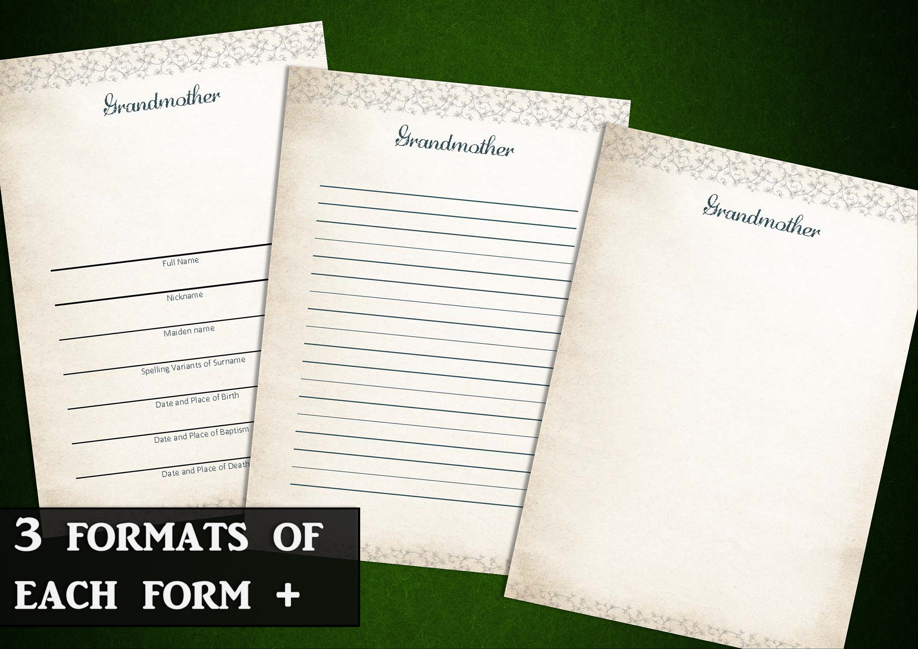 Our ANCESTORS - 200+ EDITABLE Genealogy Forms Make This Genealogy ...