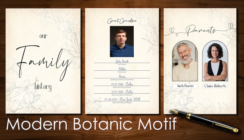 Minimalist Genealogy Forms: Editable Family History Kit (PDF) - Etsy