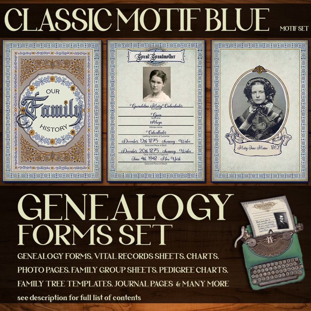 My ANCESTORS - 208 EDITABLE Genealogy Forms Make This Genealogy ...