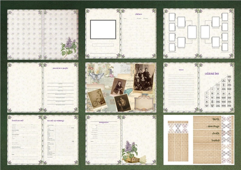 ANCESTOR FOLIO Set PRINTABLE Pack Plus Video Instructions - Etsy