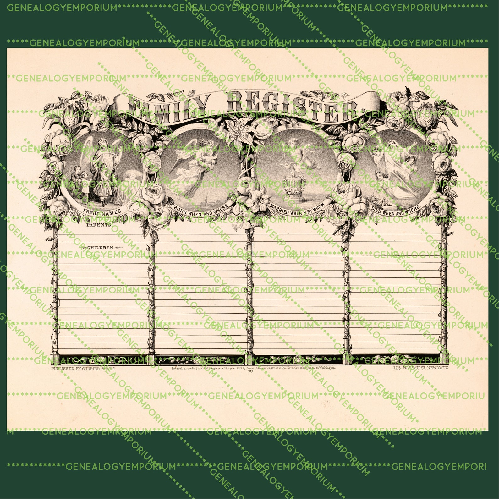 VICTORIAN FAMILY REGISTER Forms - Blank Forms Restored and Ready for ...