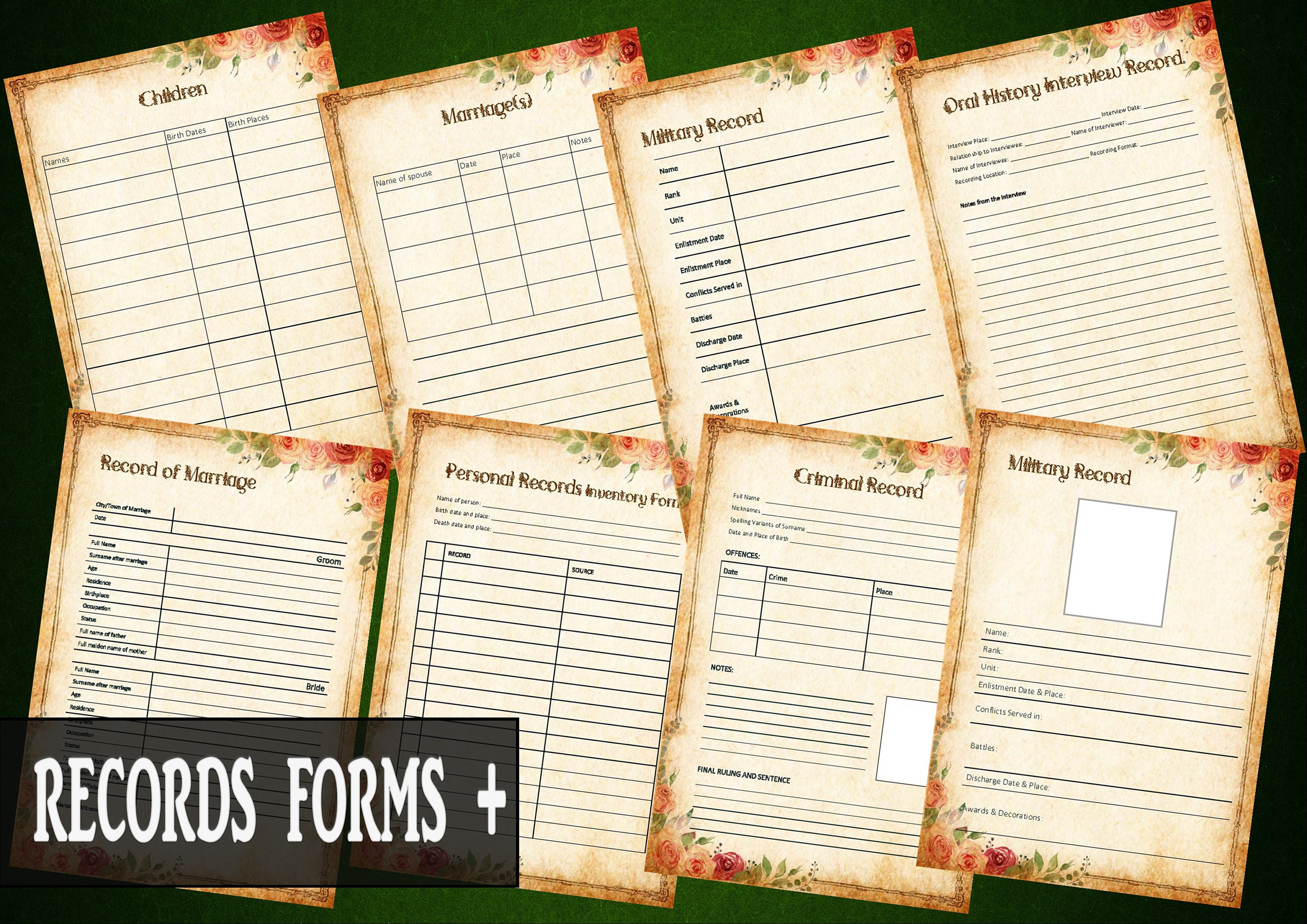 Our ANCESTORS - 200+ EDITABLE Genealogy Forms Make This Genealogy ...