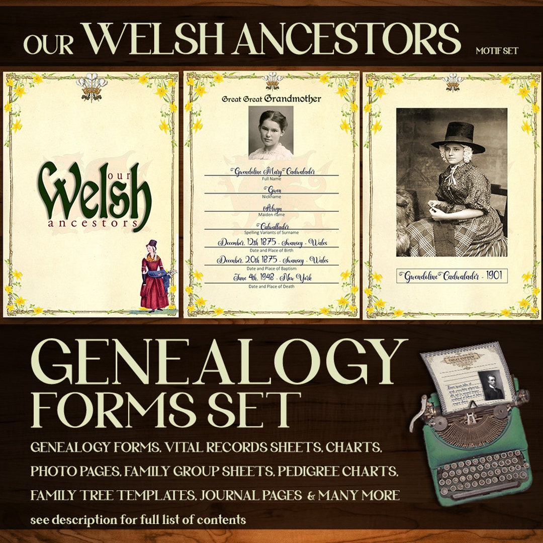 WELSH ANCESTORS - 160+ Genealogy Forms, Make This Genealogy Template ...