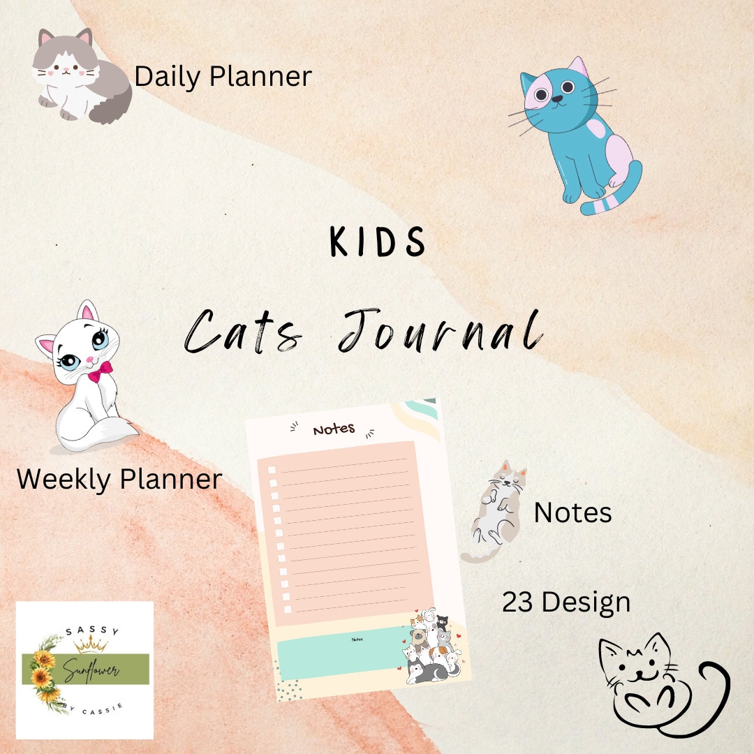 Printable Kids Cat Journal - Etsy