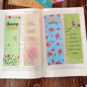 Spring Bookmarks, Printable Bookmarks, Digital Bookmarks, Bookmarks ...