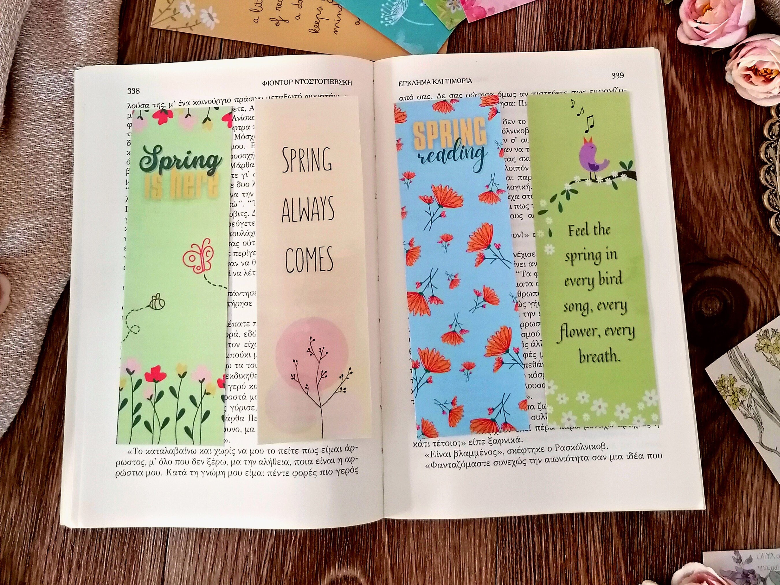 Spring Bookmarks, Printable Bookmarks, Digital Bookmarks, Bookmarks ...