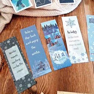 Winter Bookmarks, Printable Bookmarks, Digital Bookmarks, Bookmarks ...