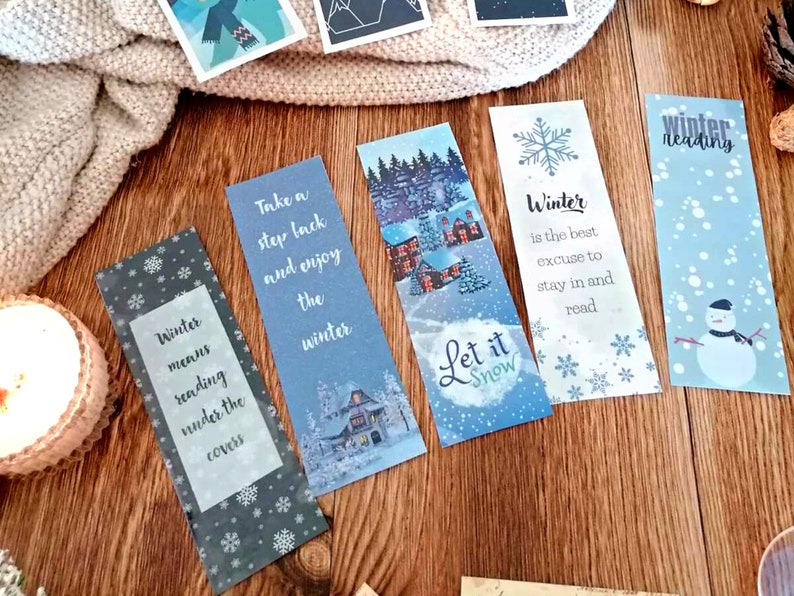 Winter Bookmarks, Printable Bookmarks, Digital Bookmarks, Bookmarks ...