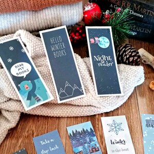 Winter Bookmarks, Printable Bookmarks, Digital Bookmarks, Bookmarks ...