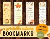 Fall Bookmarks Autumn Bookmarks Printable Bookmarks Digital - Etsy