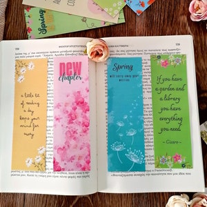 Spring Bookmarks, Printable Bookmarks, Digital Bookmarks, Bookmarks ...