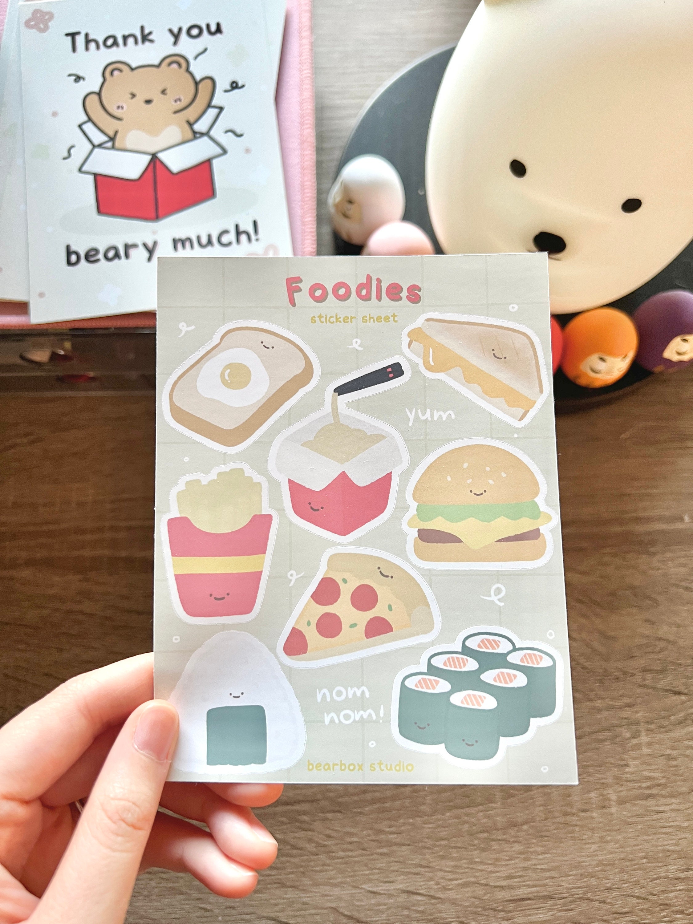 Foodies Sticker Sheet Vinyl Sticker Water Resistant Food - Etsy