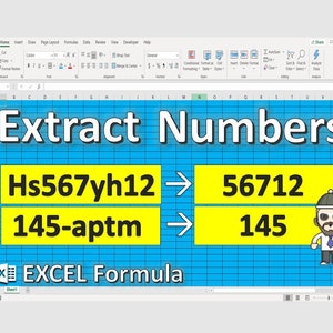 Extract Numbers Formula - EXCEL Sheet - Etsy Australia
