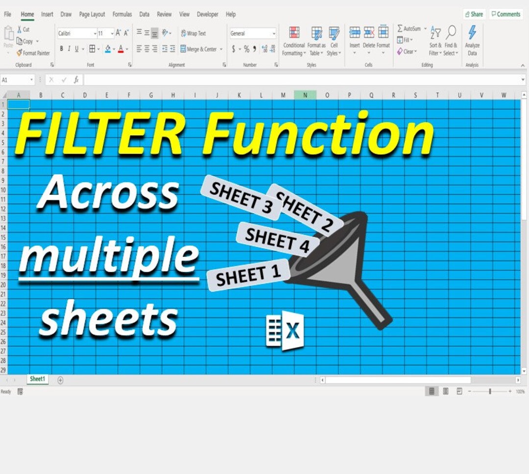 Filter Function Across Multiple Sheets - Excel Downloadable File - Etsy