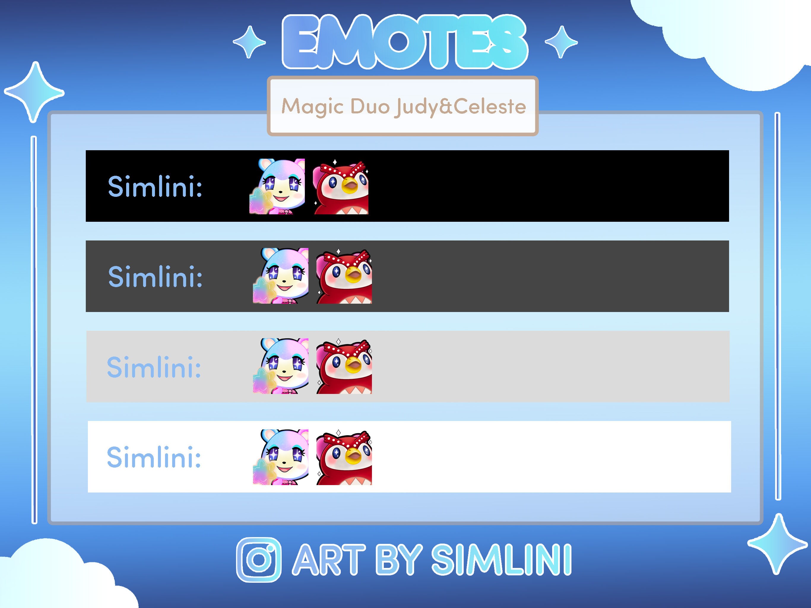 Celeste & Judy Twitch Emotes Pack | Twitch and Discord - Etsy