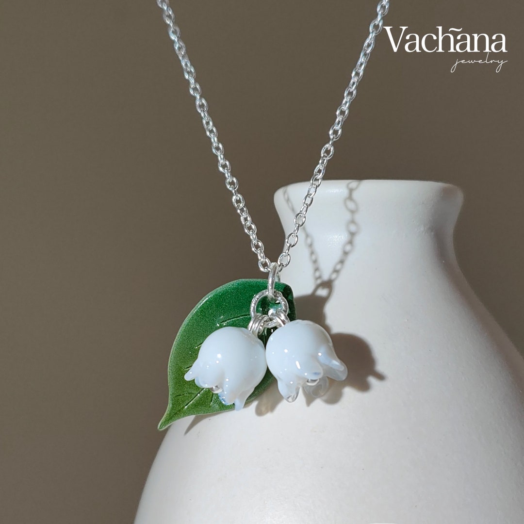 Sterling Silver 925 White Lily of the Valley Necklace (lily-001) - Etsy