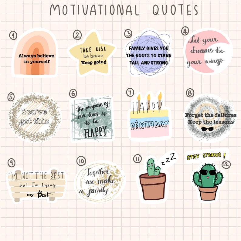 Motivational Quote Stickers Cute Stickers Stickers to Inspire Success ...