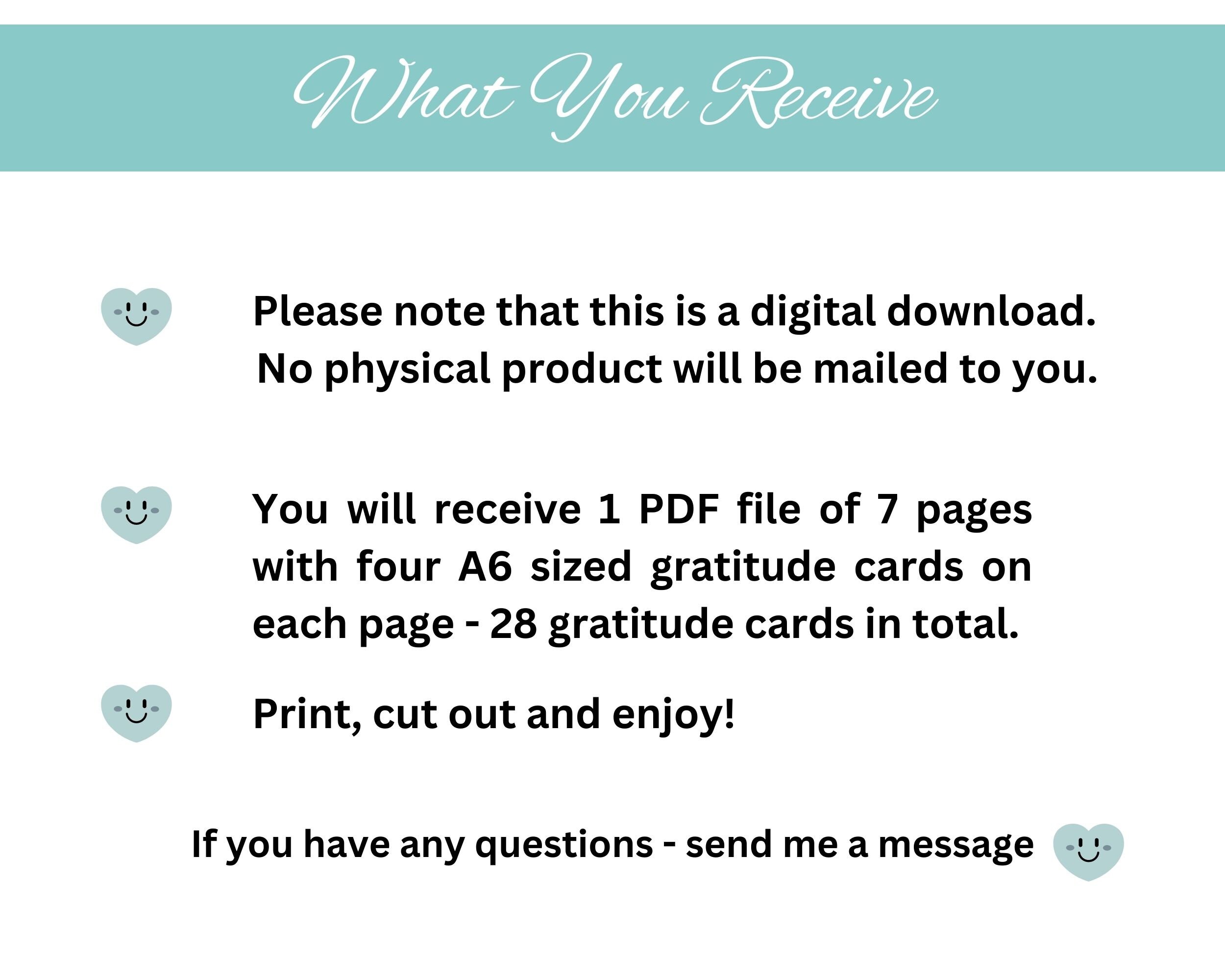 Gratitude Cards PRINTABLE Bundle Wellbeing and Mindfulness - Etsy