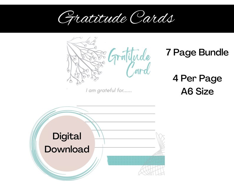 Gratitude Cards PRINTABLE Bundle Wellbeing and Mindfulness - Etsy