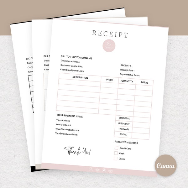 Custom Receipt Book - Etsy