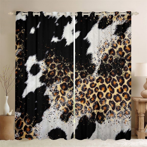 Leopard Print Shower Curtain Set Etsy