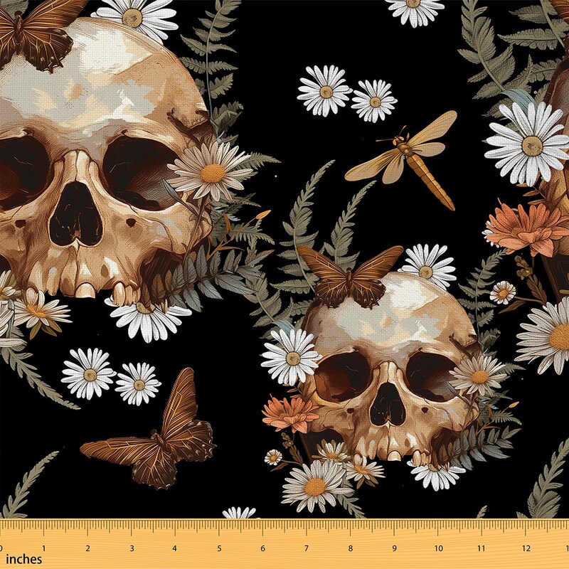Skull Fabric - Etsy