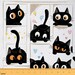 Cartoon Black Cats Polyester Fabric by the Yard, Lovely Pet Animal ...