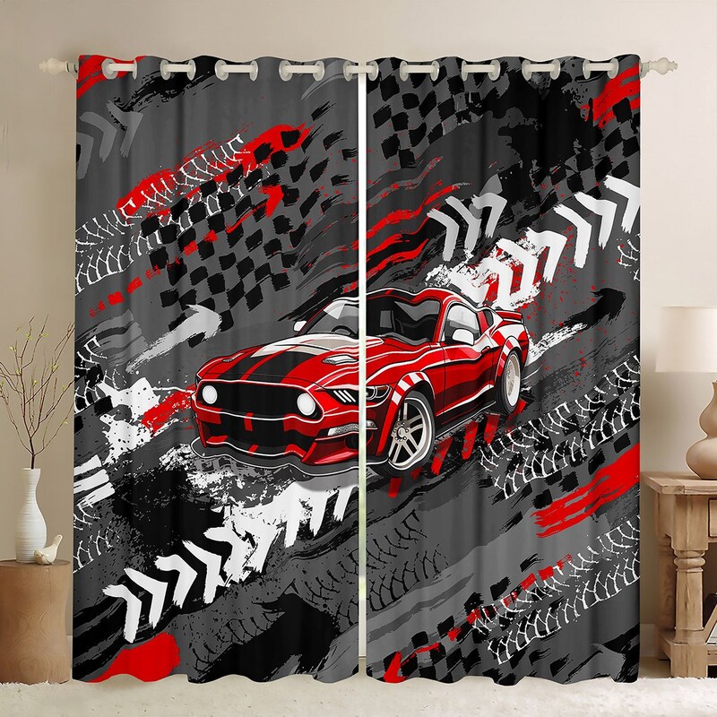Dark Red Curtains - Etsy