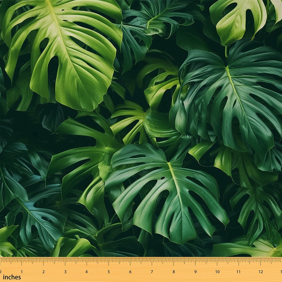 Palm Leaves Polyester Fabric by the Yard, Tropical Plants Rustic ...