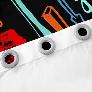 Barbecue Grill Window Curtains BBQ Party Red Blue Teal Hippie - Etsy