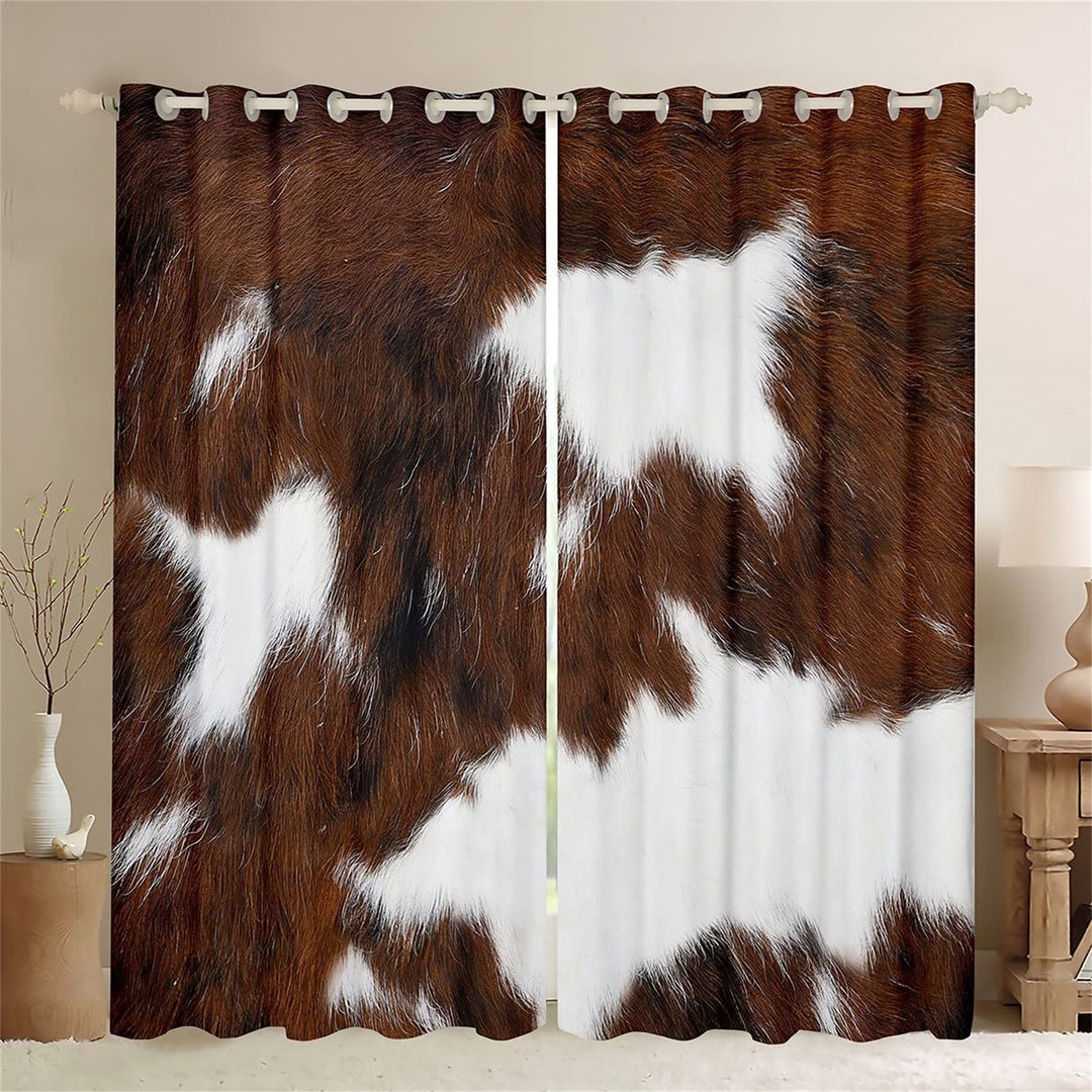 Handmade Cowhide not Real Window Curtains, Fashion Animal Skin Cow Fur ...