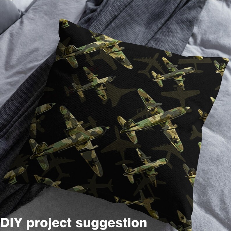 Airplane Polyester Fabric by the Yard, Military Aviation Aircraft Camo ...